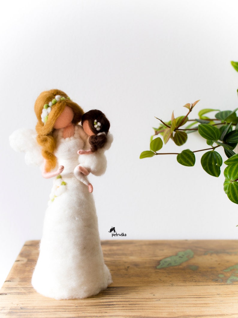 Needle Felted Guardian Angel Soft Art Doll Nursey Angel | Etsy