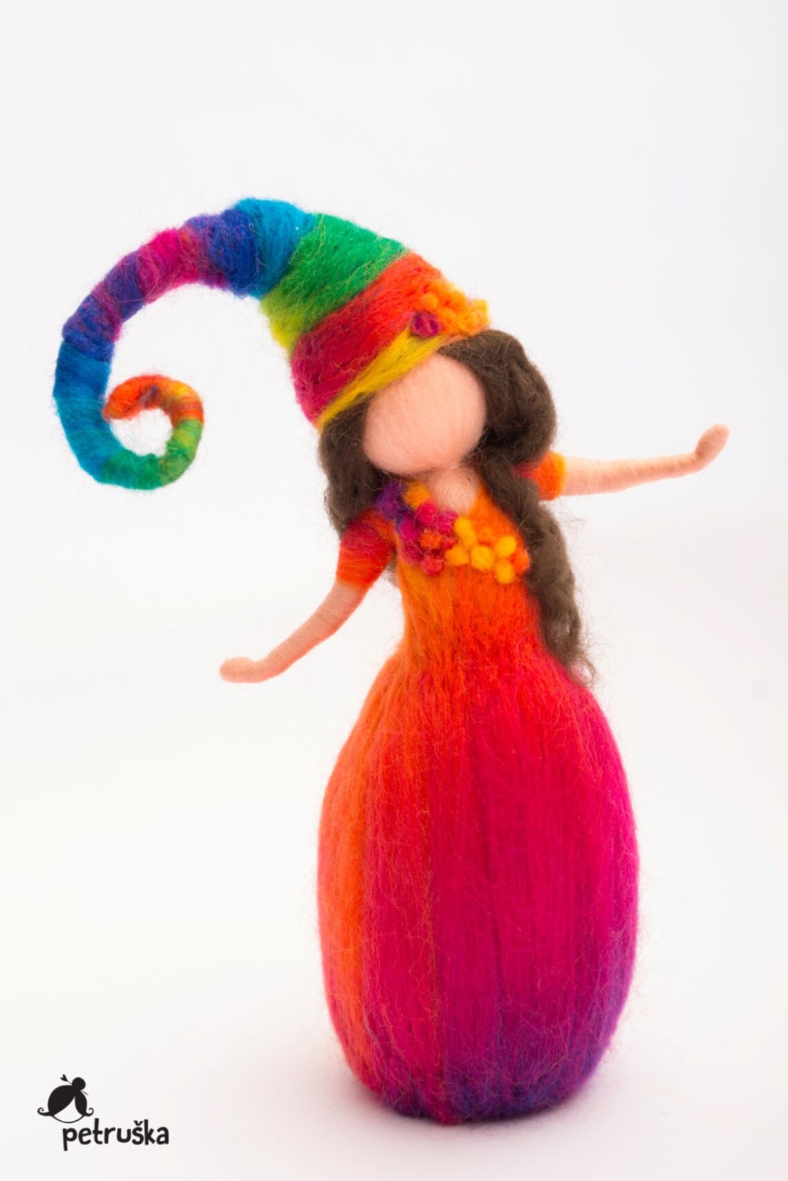Needle Felted Rainbow Elf Doll Rainbow Fairy - Etsy
