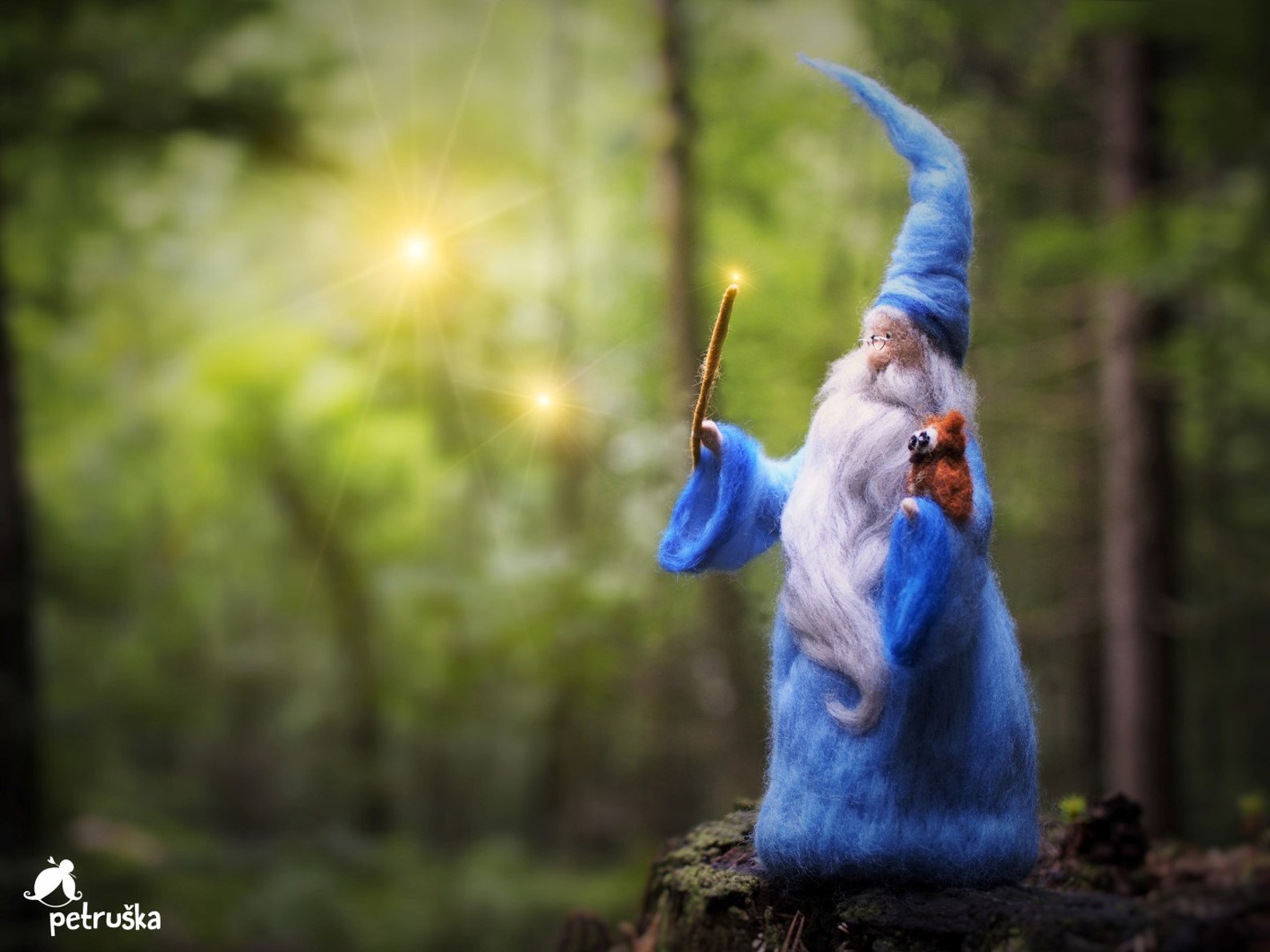 Needle Felted MERLIN Figurine Wizard Sculpture Personalized | Etsy