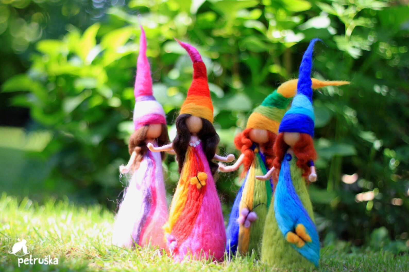 Needle Felted Rainbow Elf Doll Wool Doll Rainbow Fairy - Etsy