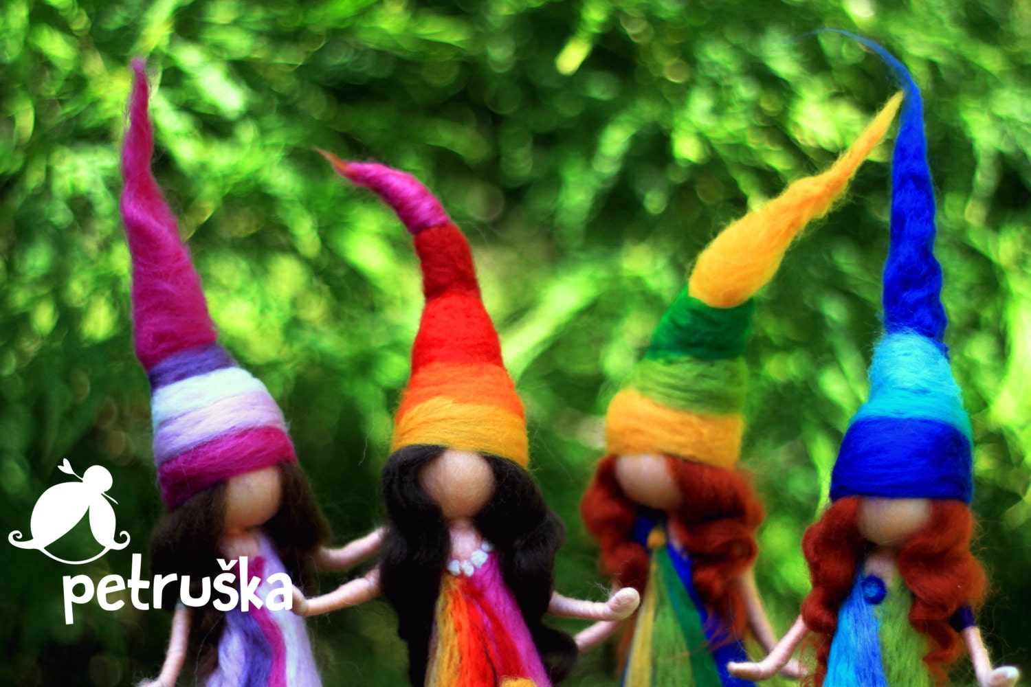 Needle Felted Rainbow Elf Doll Wool Doll Rainbow Fairy - Etsy