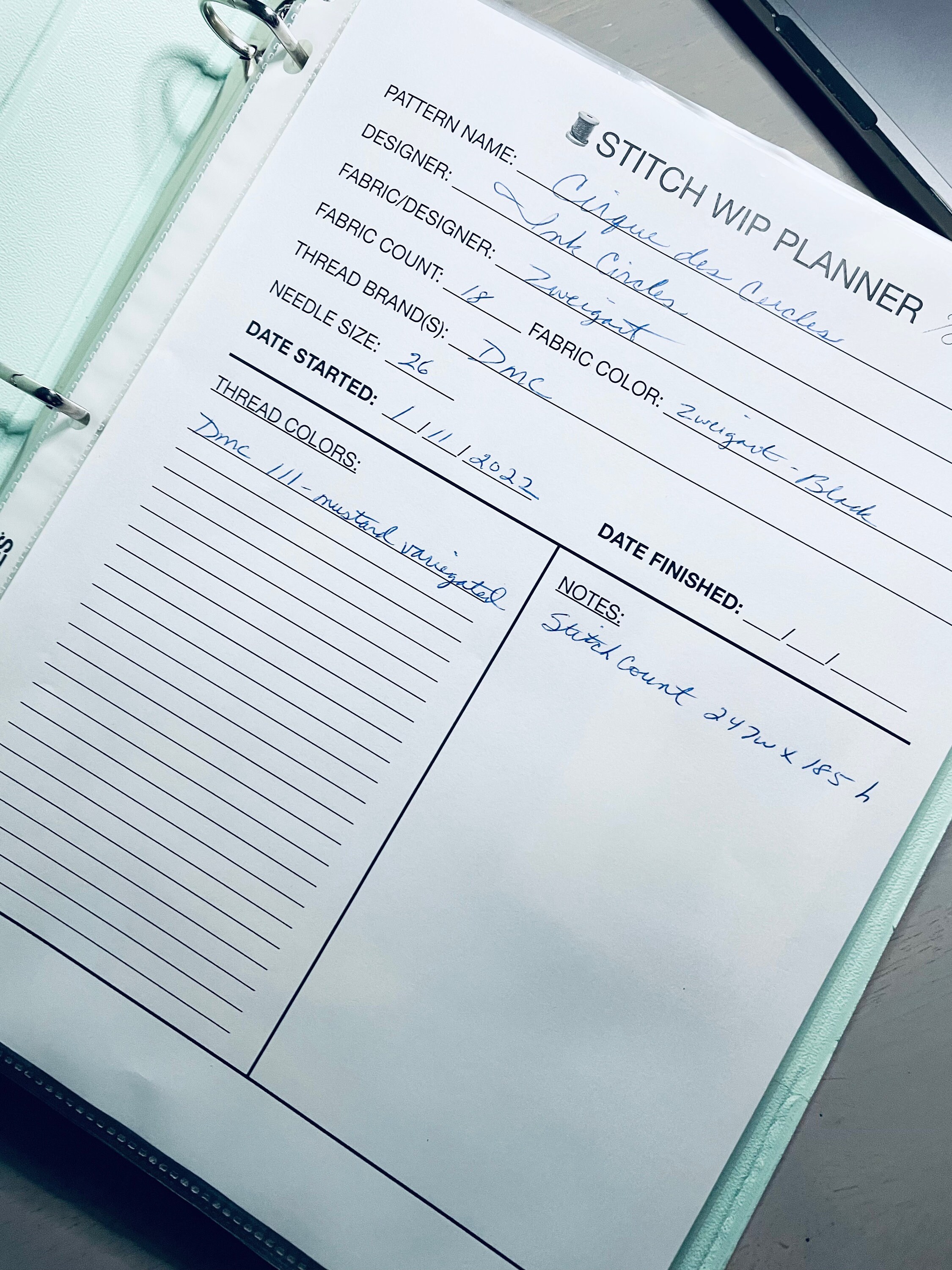 WIP Stitch Planner and Yearly Stitching Days Calendar - Etsy