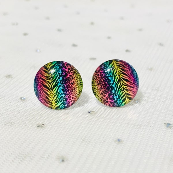 Zebra Stud Earrings - Etsy