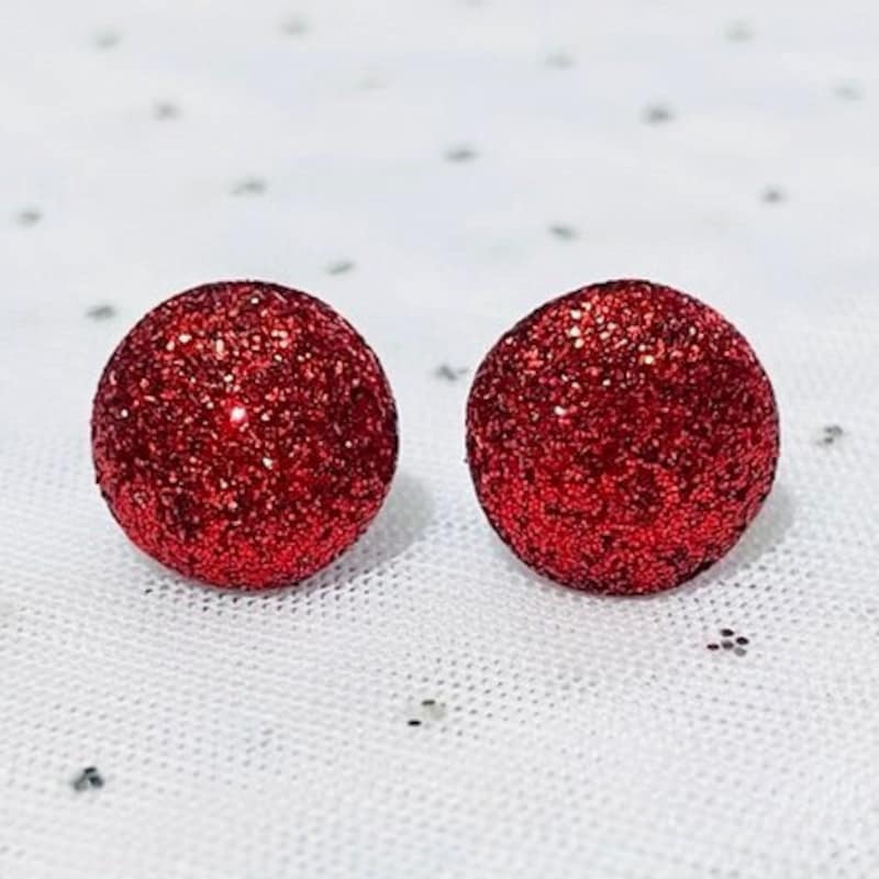Red Stud Earrings - Etsy