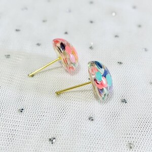 Resin Earrings Fun Earrings Unique Earrings Rainbow Stud Earrings ...