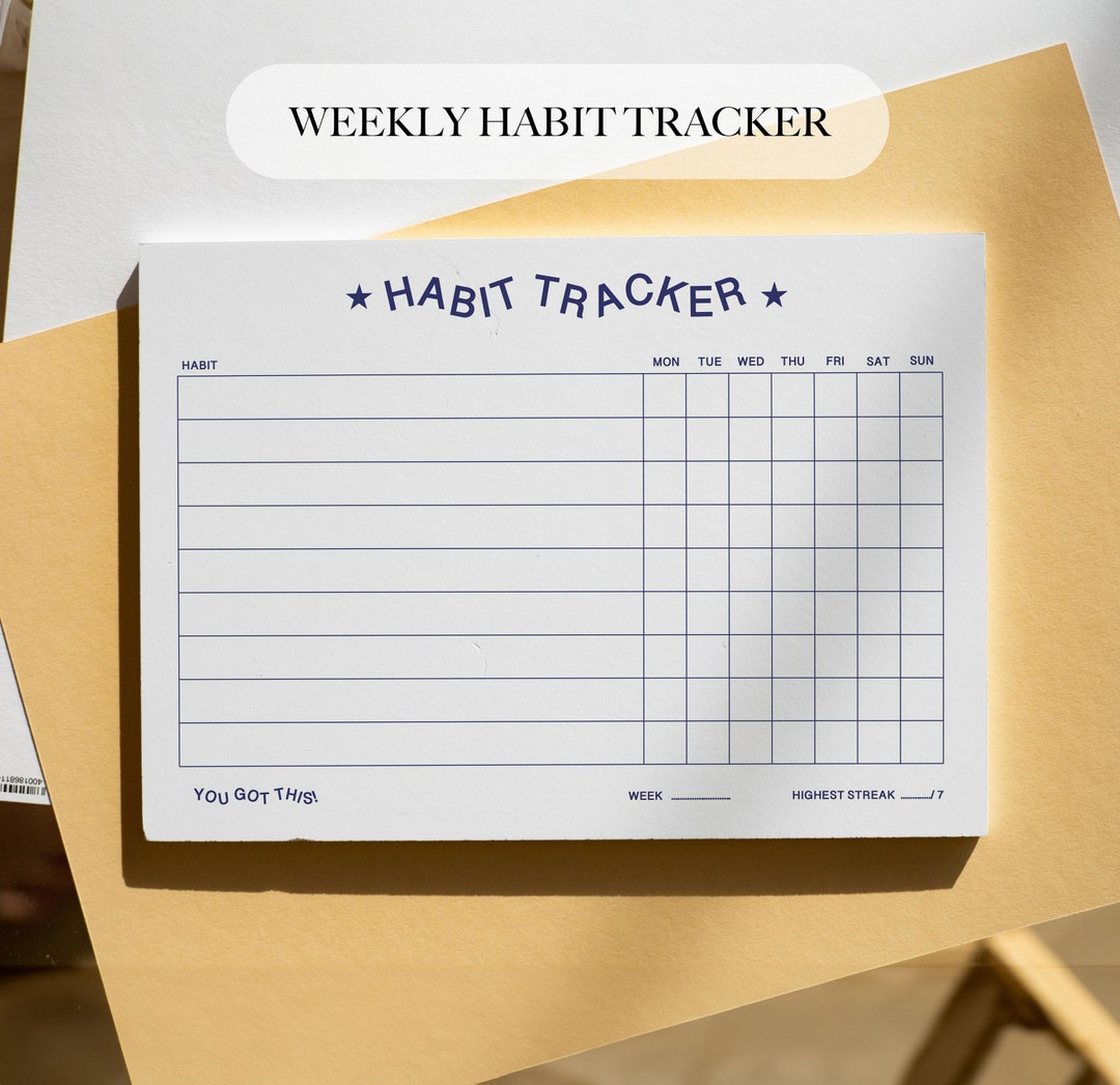Printable Weekly Habit Tracker Checklist A4 Template - Etsy