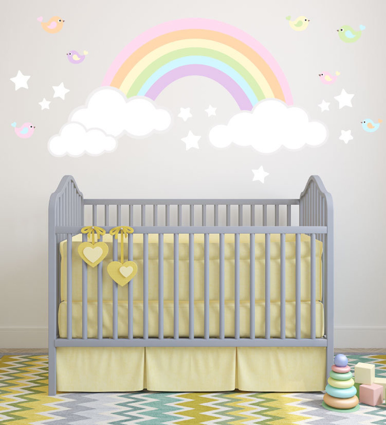 Rainbow Decal Reusable Fabric Decal Kids Room Decal Wall | Etsy
