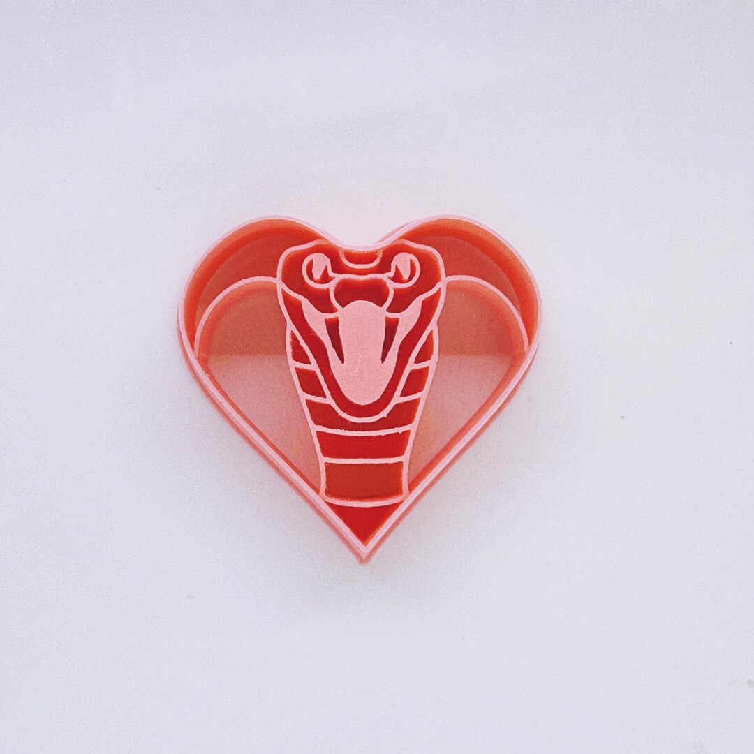 COBRA HEART - Polymer Clay Cutter - Clay Imprint - Embossed Stamp ...