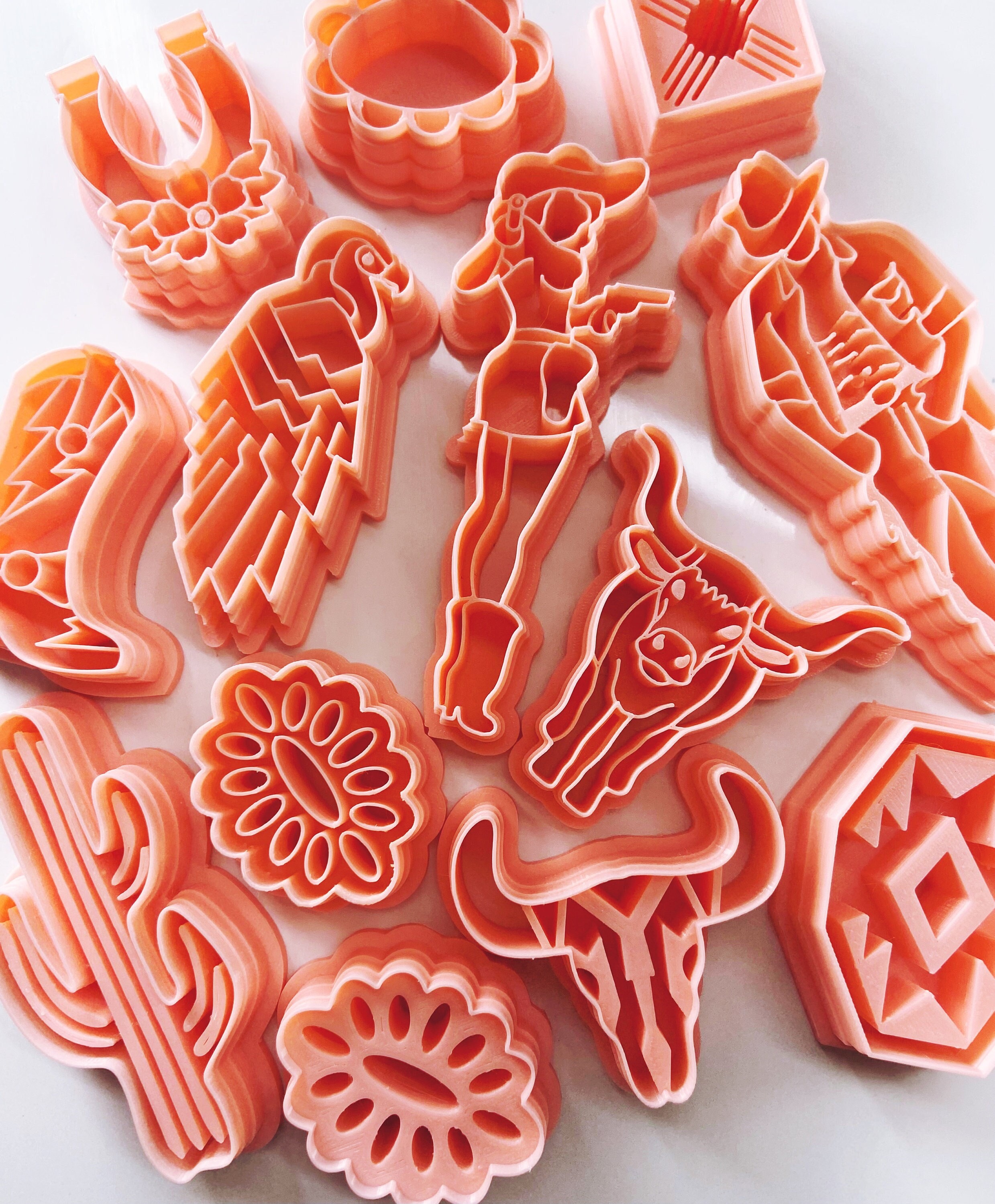 WESTERN SET - Polymer Clay Cutters - Clay Imprint - Embossed Stamp ...
