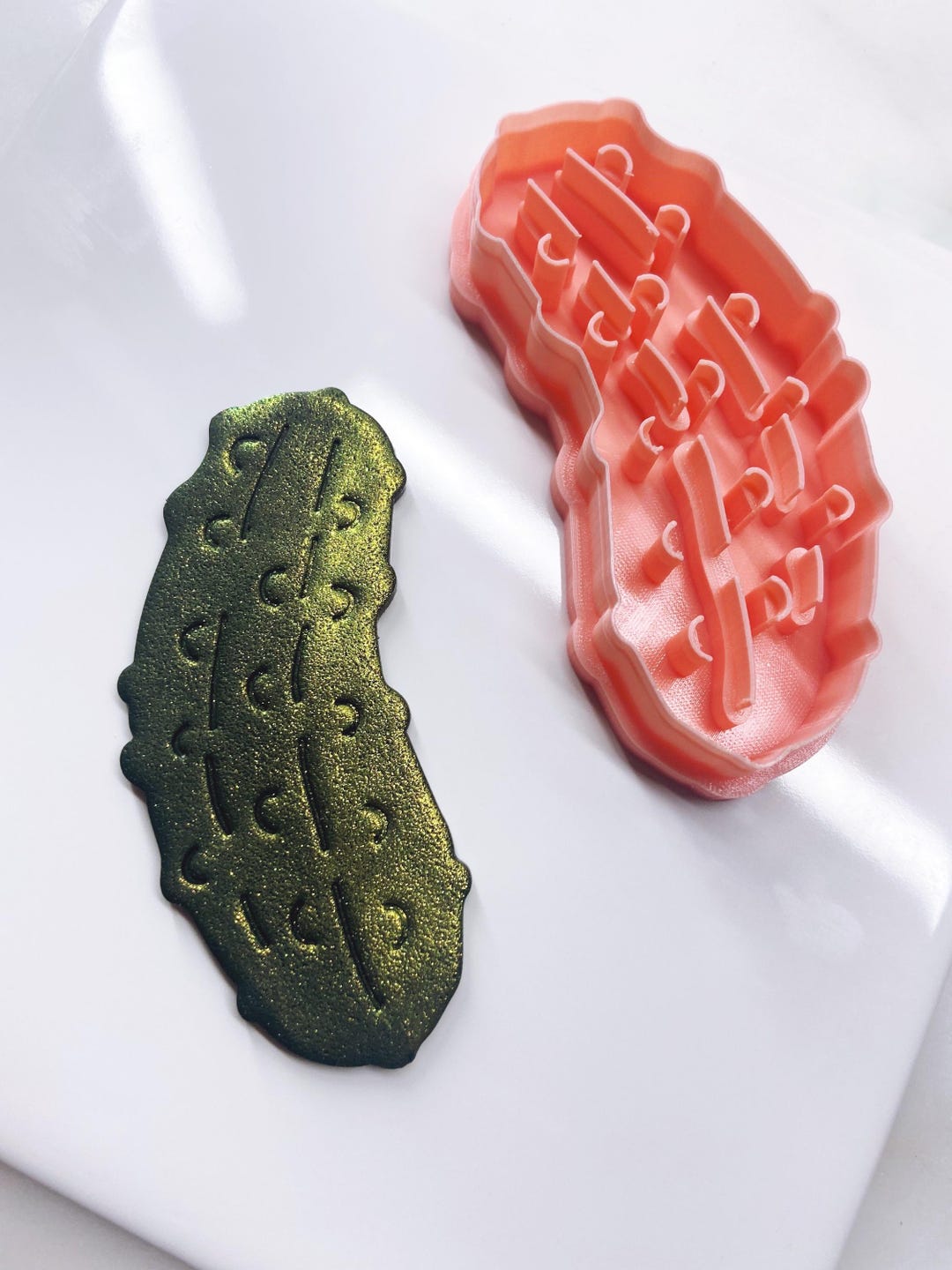 CHRISTMAS PICKLE - Polymer Clay Cutter - Clay Imprint - Embossed Stamp ...