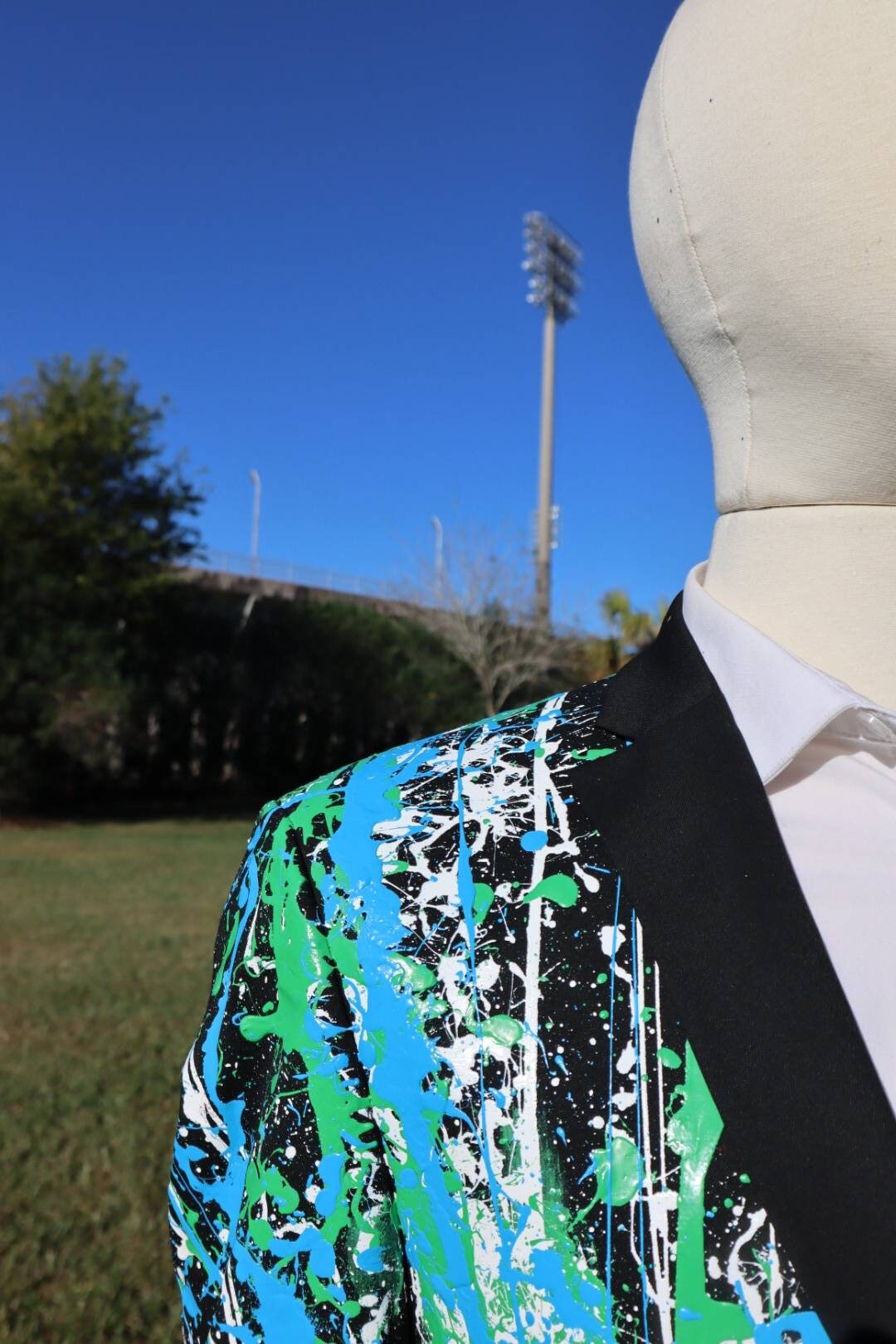 Men's Hand Painted Jacket Blazer Suit Custom Resortwear Big and Tall ...