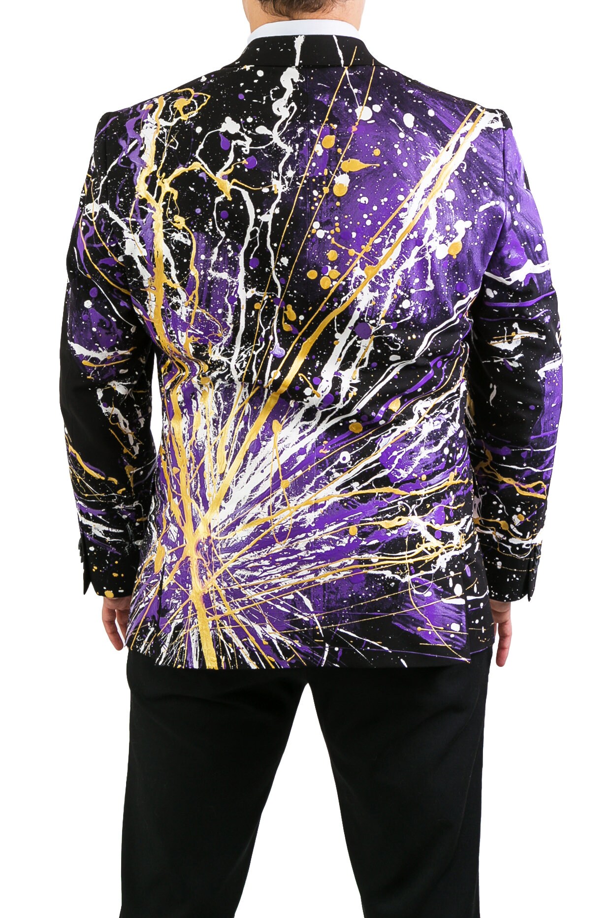 Purple Painted Jacket for Men - Purple Festival Suit Handpainted ...