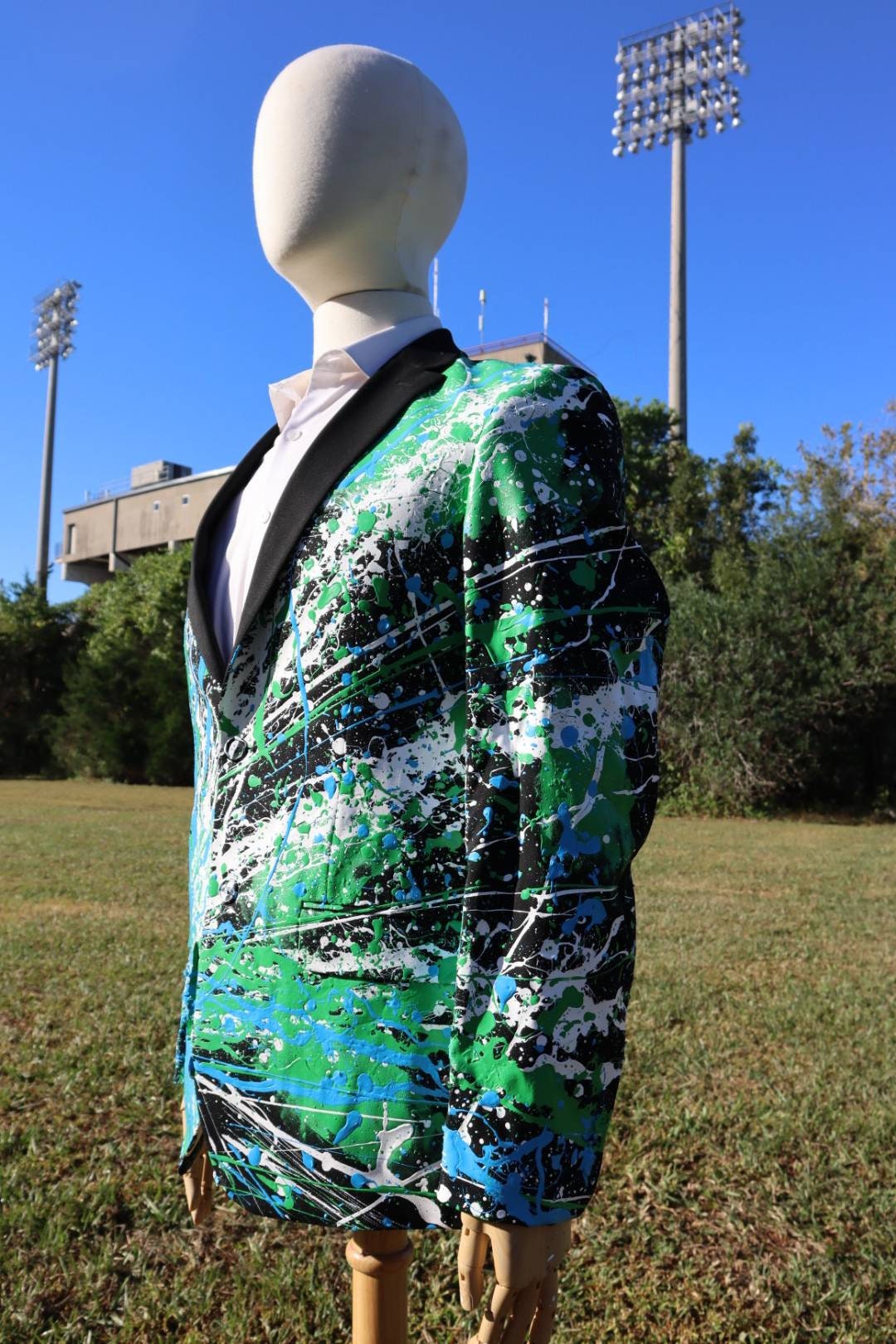 Men's Hand Painted Jacket Blazer Suit Custom Resortwear Big and Tall ...