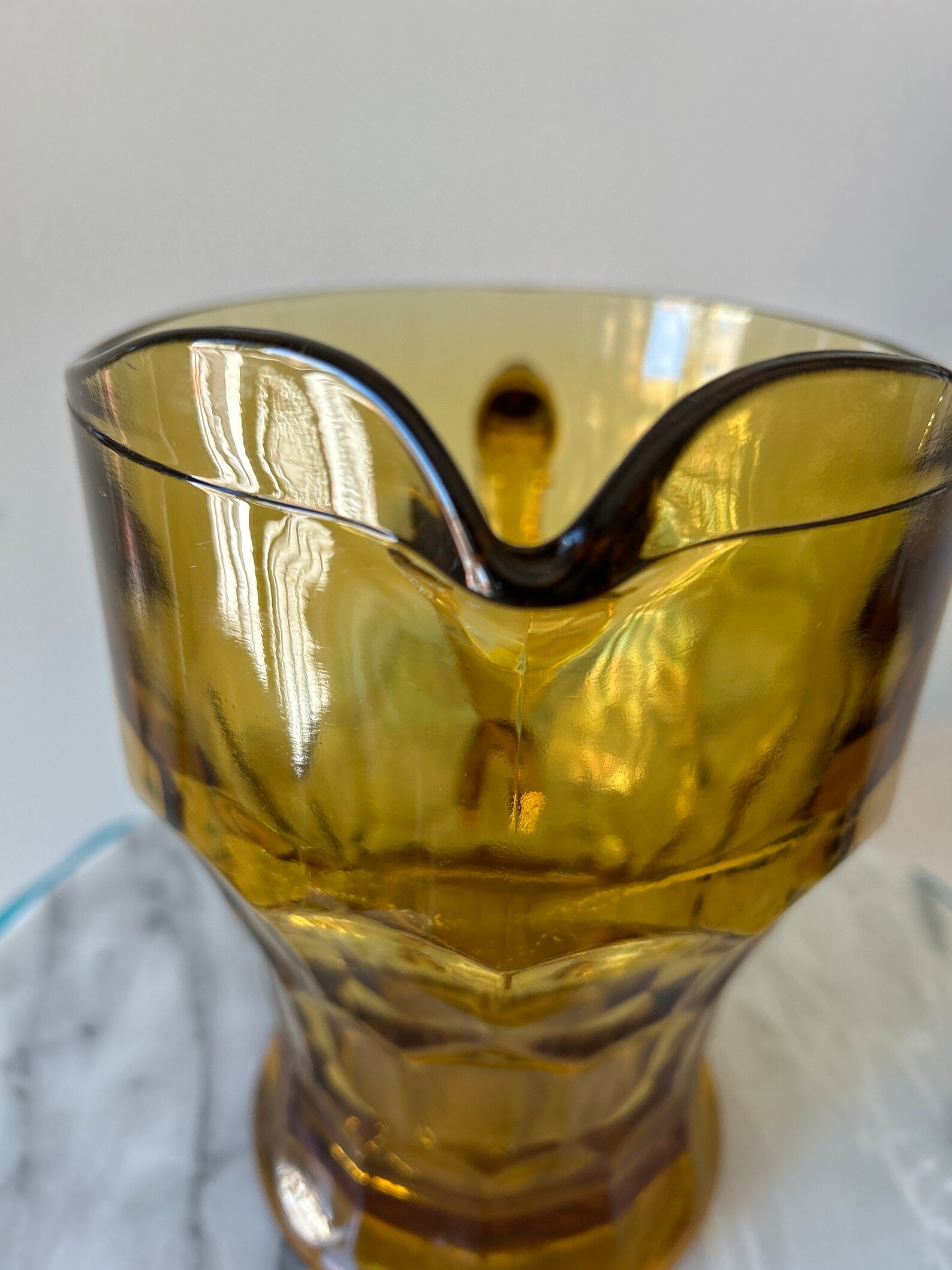 Vintage Amber Glass/yellow Glass Water Pitcher by Viking Glass - Etsy