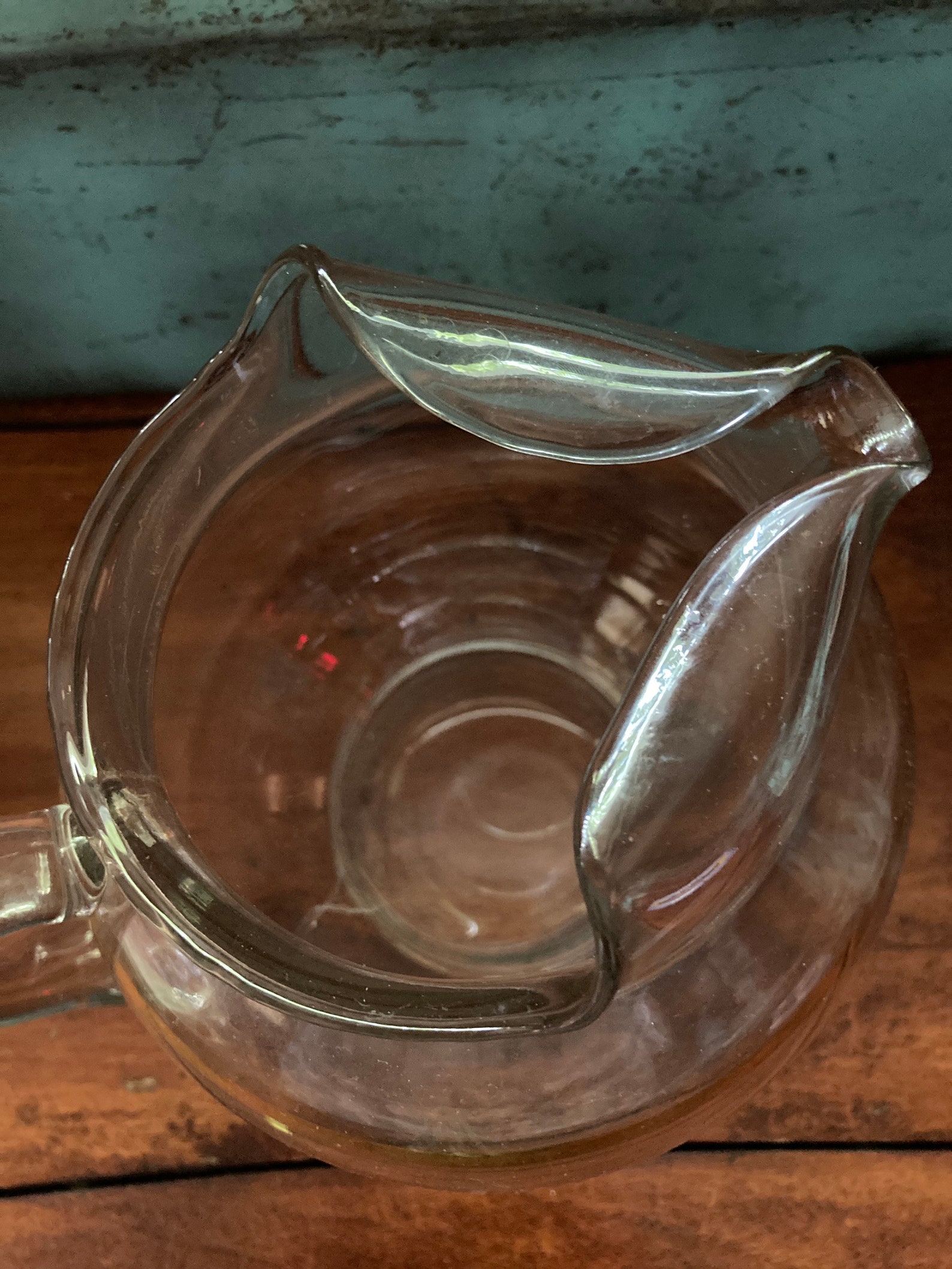 Vintage Round Bubble Shape Clear Glass Pitcher With Double - Etsy
