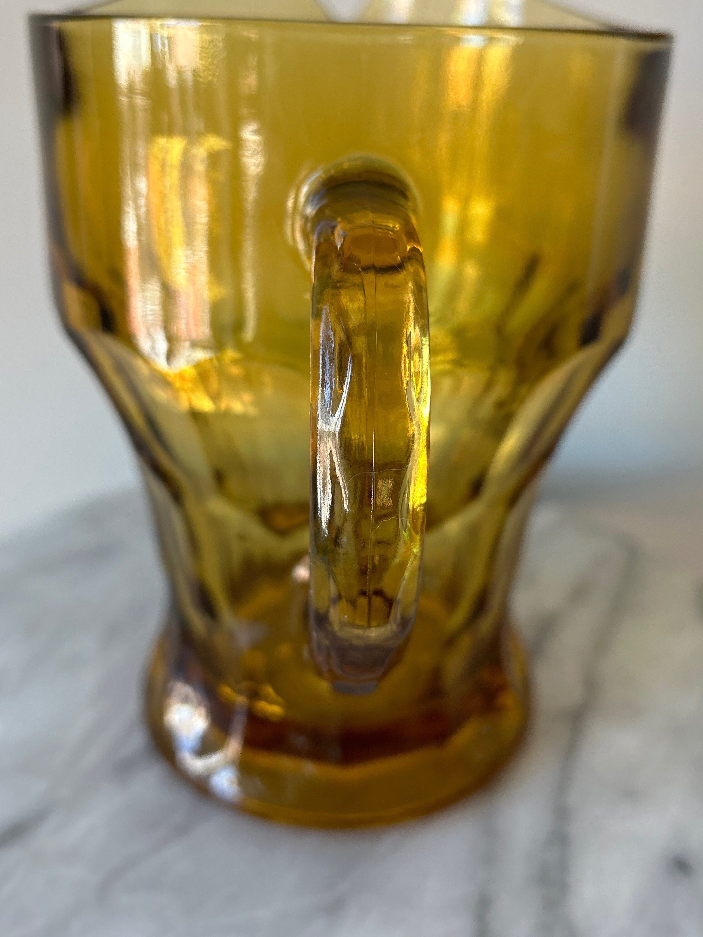 Vintage Amber Glass/yellow Glass Water Pitcher by Viking Glass - Etsy