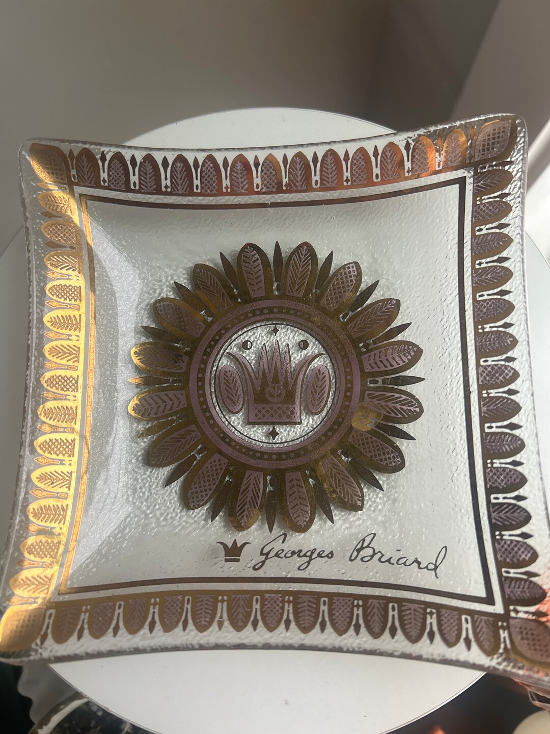 Vintage Georges Briard Gold Glass Small Plate/appetizer Tray/dish - Etsy