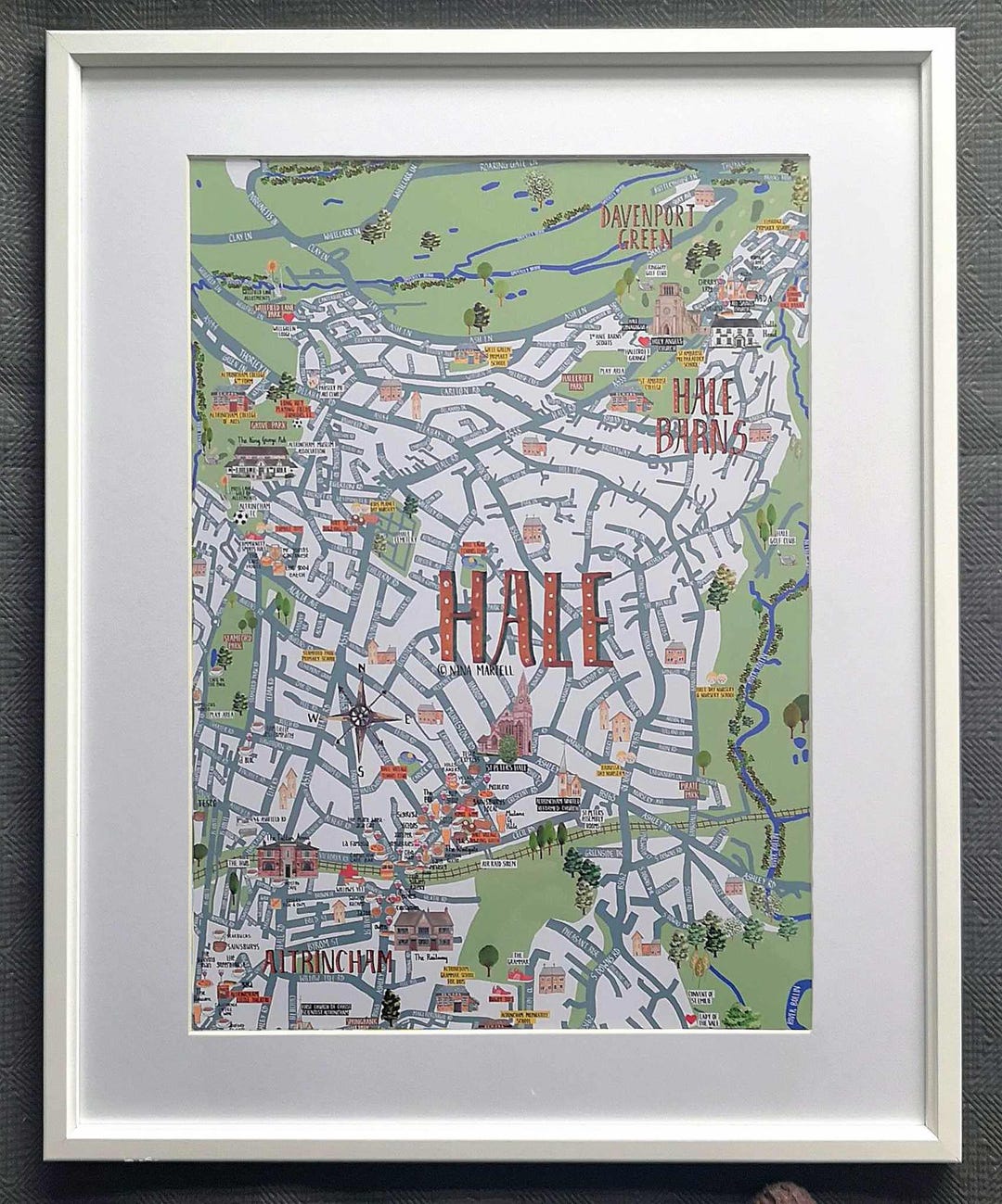 Illustrated Map of Hale, Hale Barns. A3 Print Only. Unframed and ...