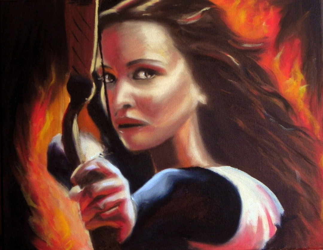 Portrait of Katniss Everdeen From Hunger Games. Original Oil Painting ...