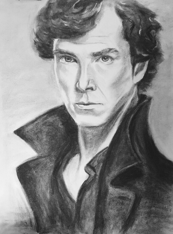 Sherlock Holmes Benedict Cumberbatch Black And White