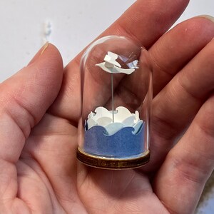 Coastal Themed Miniature Glass Dome With a Paper Swooping Seagull - Etsy