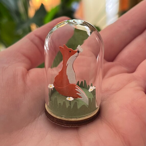 Miniature Red Fox Hanging Glass Dome Decoration - Etsy