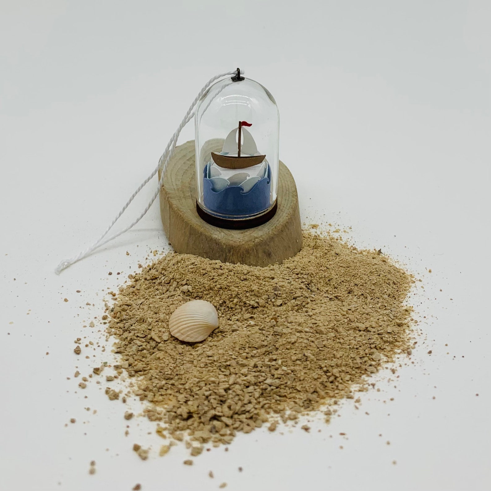 Coastal Themed Miniature Glass Dome With a Paper Swooping - Etsy