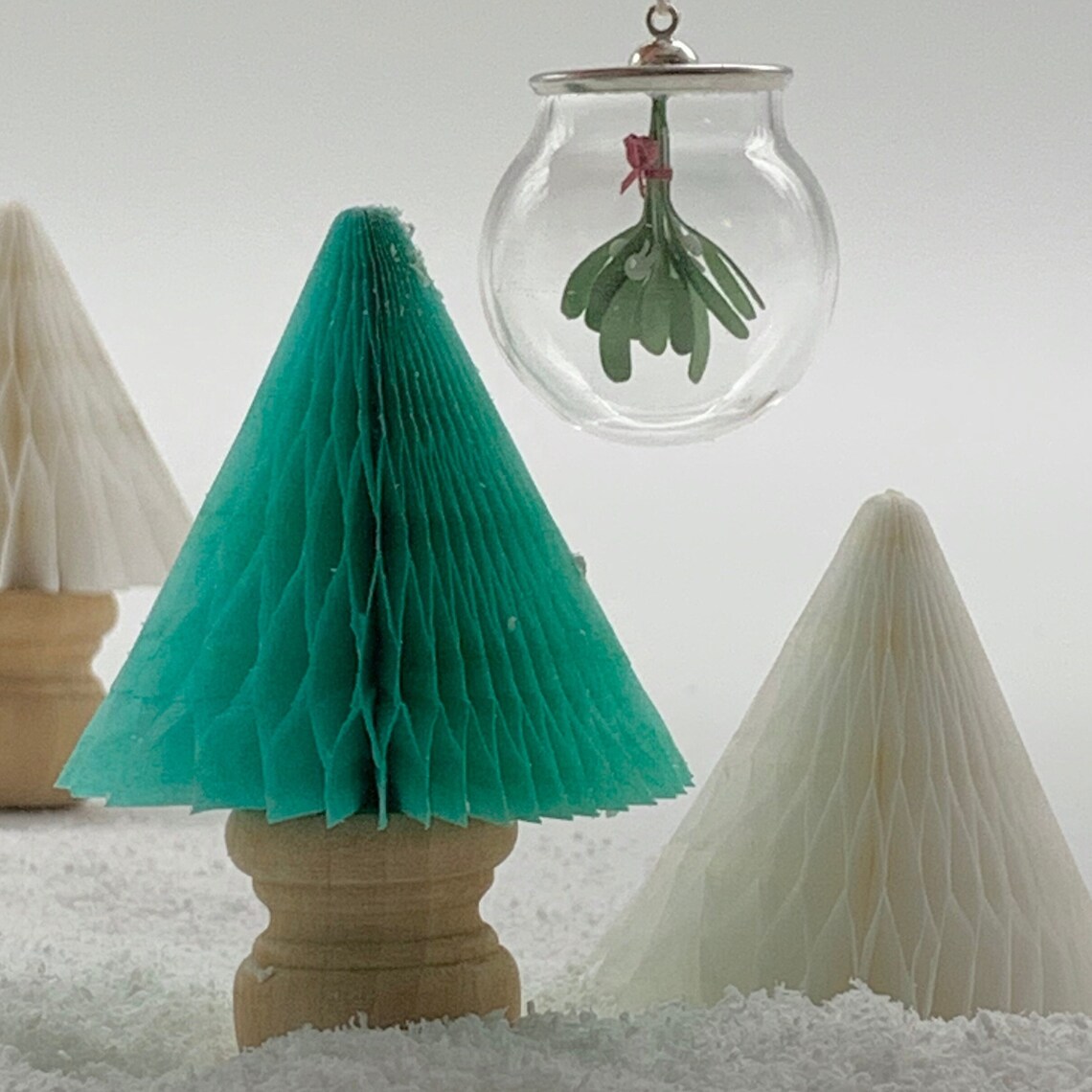 Miniature Mistletoe Glass Globe Hanging Decoration - Etsy UK