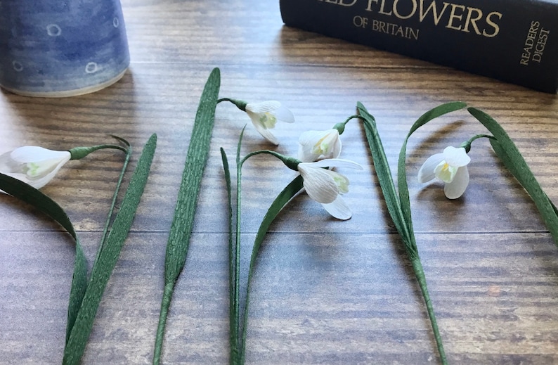 Crepe Paper Snowdrop Galanthus Flower | Etsy