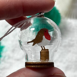 Miniature Robin Glass Globe Decoration - Etsy