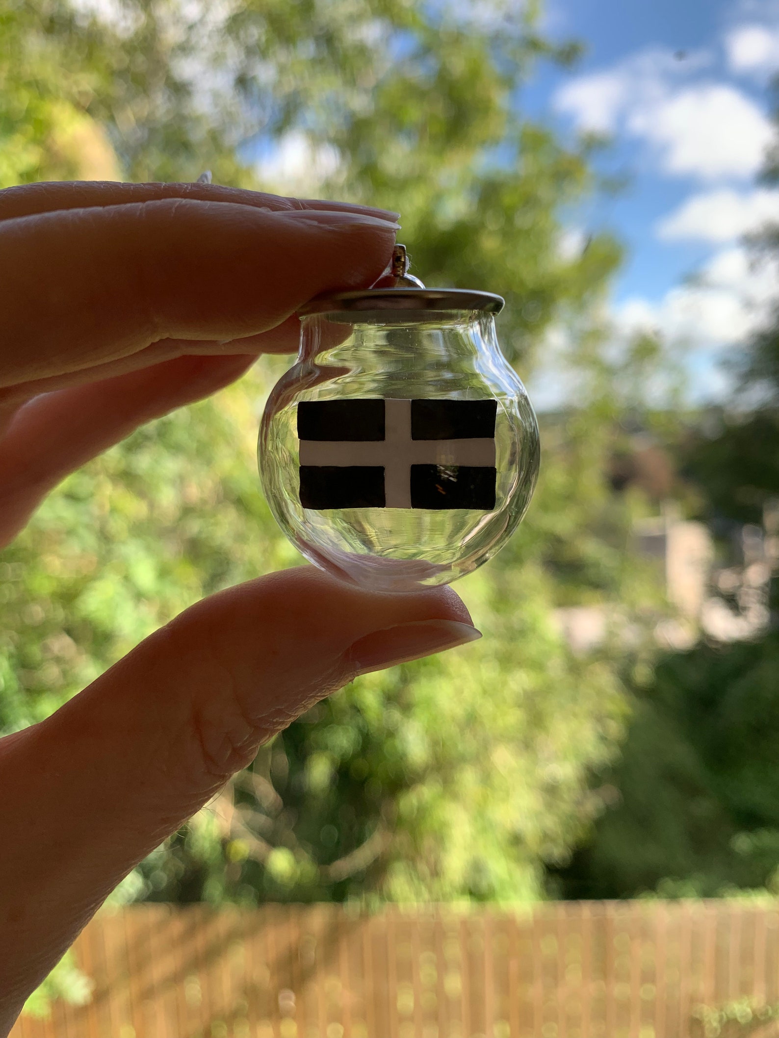 Cornish Flag Chough and Coat of Arms Miniature Hanging Glass - Etsy UK