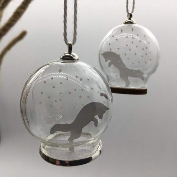 Miniature Leaping Fox Glass Globe Decoration | Etsy