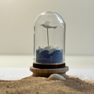 Coastal Themed Miniature Glass Dome With a Paper Swooping Seagull - Etsy