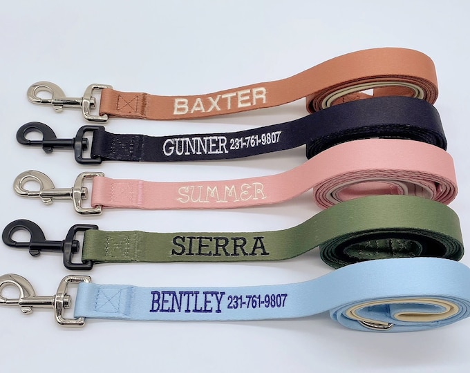 Custom Personalized Embroidered Dog Leash - Etsy