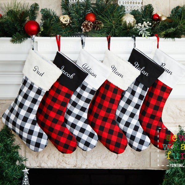 Plaid Stocking - Etsy