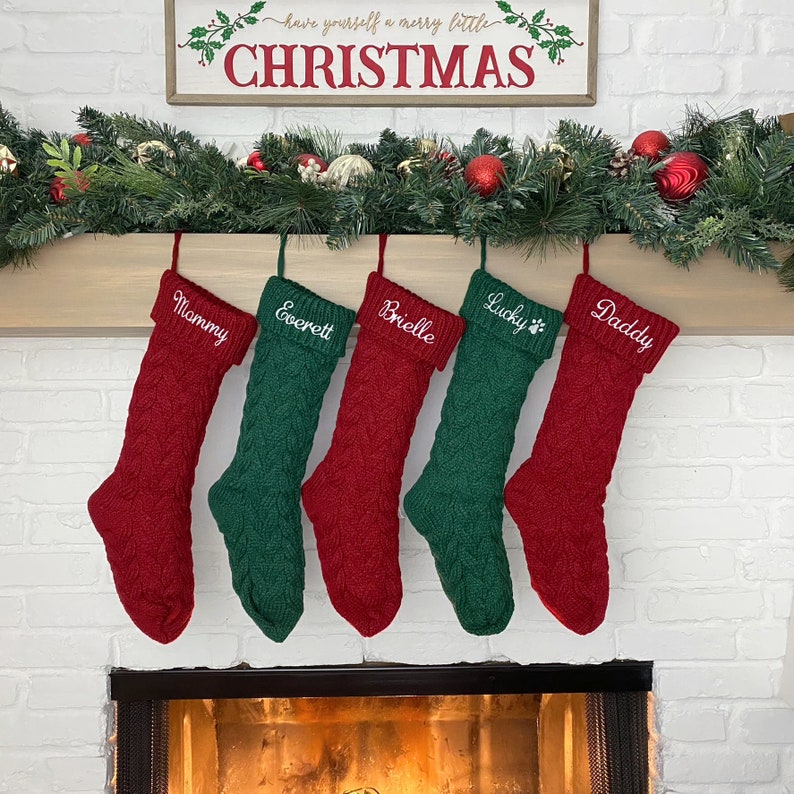 Christmas Stockings Knit Holiday Décor Stocking Christmas Décor ...