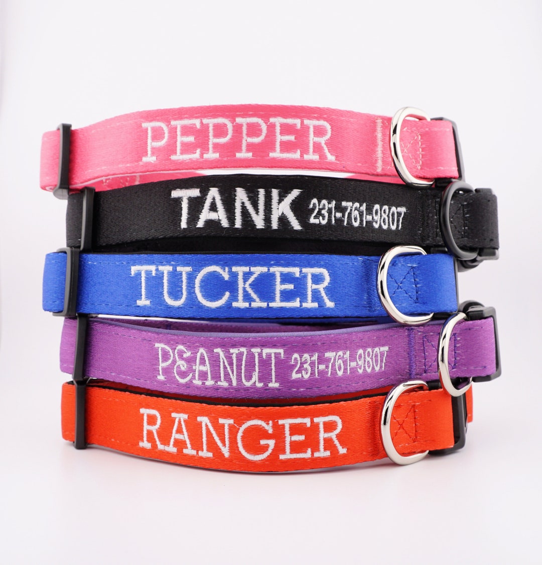 Dog Collars Personalized Dog Collar Embroidered Dog Collar Neutral ...
