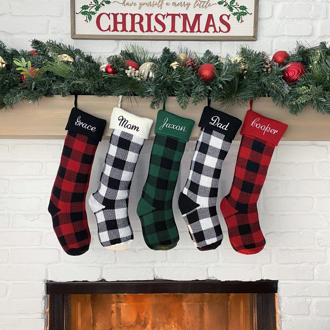 Christmas Stockings Buffalo Knit Holiday Décor Christmas Décor ...