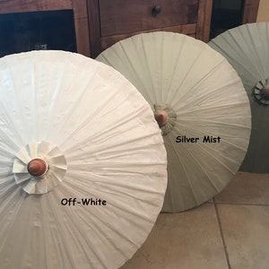 2-PACK - 2 Waterproof Cotton Canvas Parasols With 28" Canopy & Bamboo ...