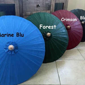 2-PACK - 2 Waterproof Cotton Canvas Parasols With 28" Canopy & Bamboo ...