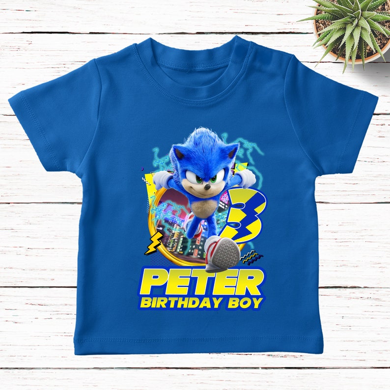 Personalized Sonic Birthday Shirt, Custom Sonic Shirt, Sonic Hedgehog ...