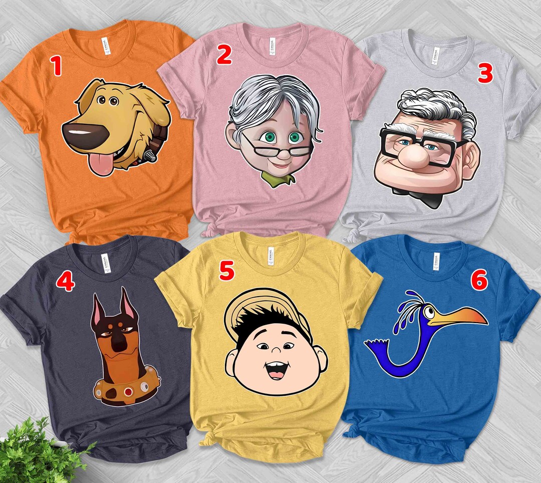 Disney Pixar up Big Face Cartoon Halloween Costume Shirt, Carl Russell ...