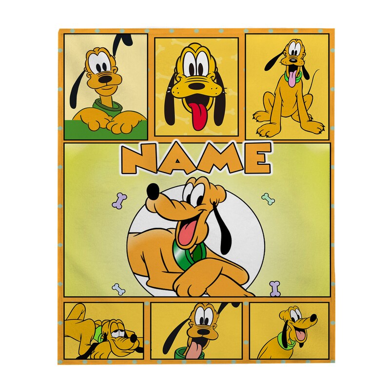 Custom Pluto Dog Blanket, Disney Pluto Velveteen Plush Blanket, Gift for Kids Mom Dad, Dog ...