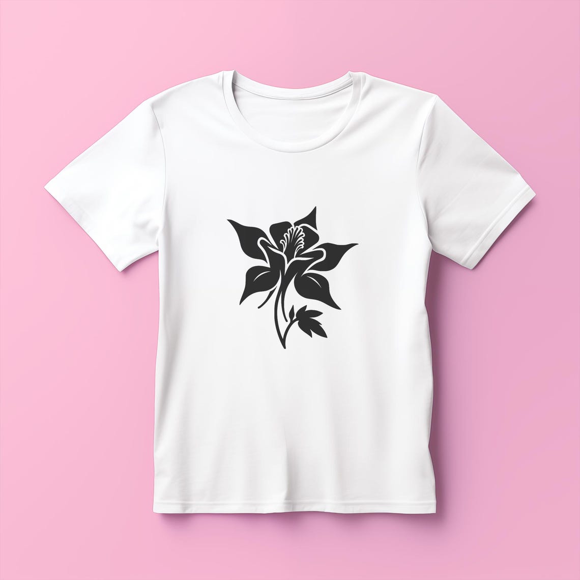 Columbine Flower SVG - Botanical Clipart, Black Silhouette, Cricut File ...