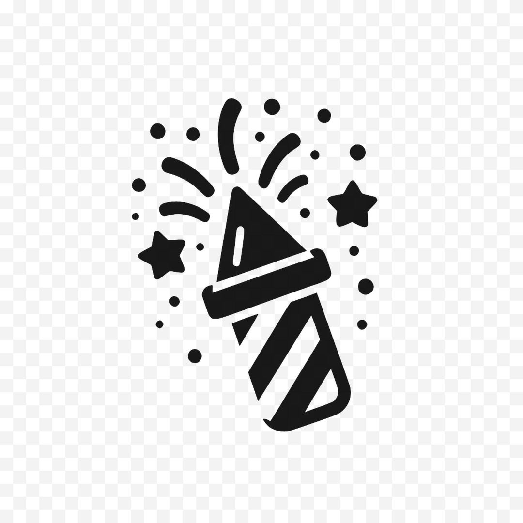 Birthday Party Popper SVG Celebration Clipart, Black Silhouette, Cricut ...