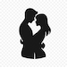Couple Hugging SVG Romance Clipart, Black Silhouette, Cricut File ...