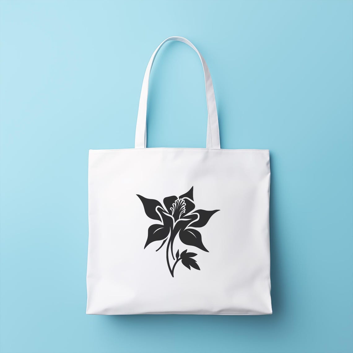 Columbine Flower SVG - Botanical Clipart, Black Silhouette, Cricut File ...