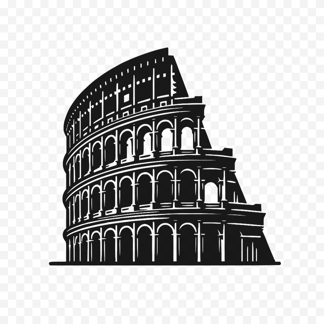Colosseum SVG Historical Landmark Clipart, Black Silhouette, Cricut ...