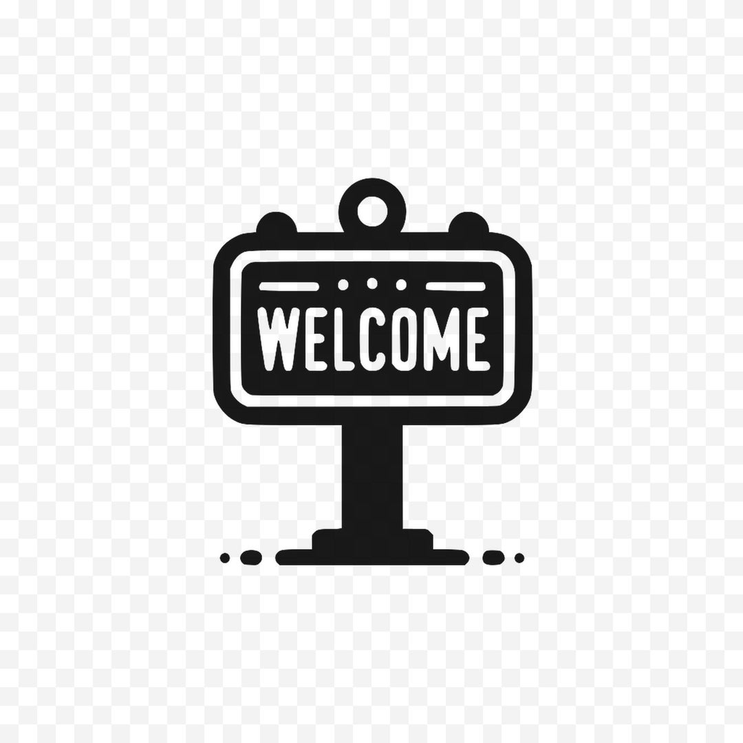 Welcome Sign SVG - Home Décor Clipart, Black Silhouette, Cricut File ...