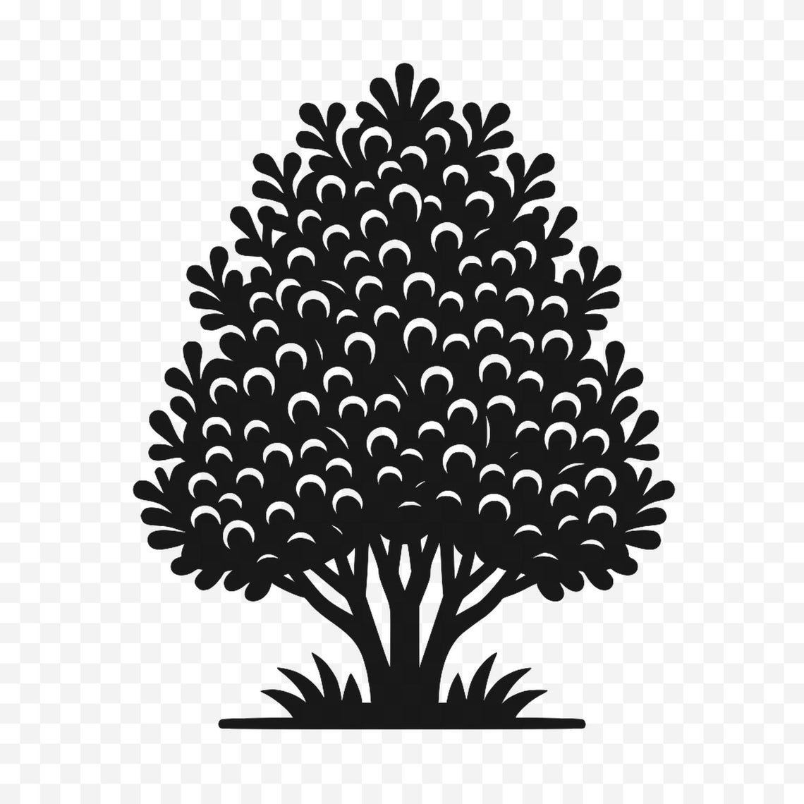Bush SVG Clipart - Nature Theme, Black Silhouette, Cricut File, Vector ...